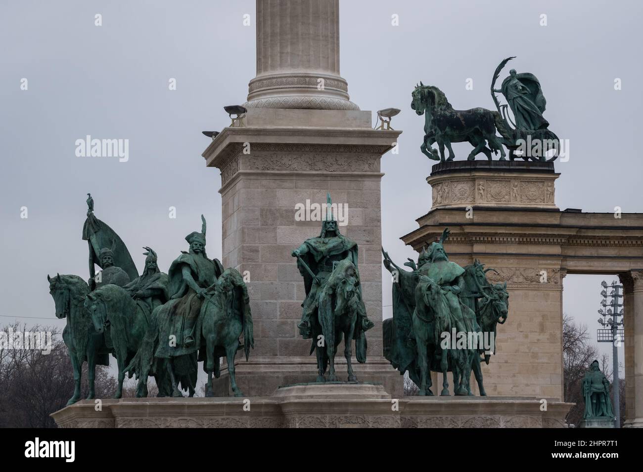 Millennium monument on Hero square in Budapest, Hungary Stock Photo - Alamy