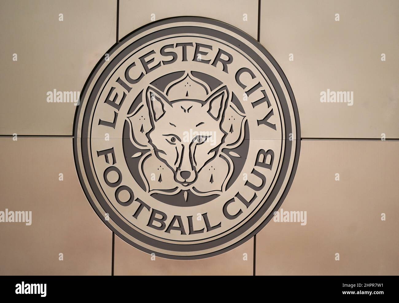 A view of the club badge at Leicester City Training Ground. Picture ...