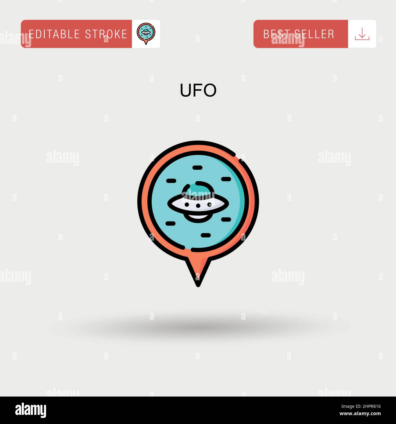 Ufo Simple vector icon Stock Vector Image & Art - Alamy