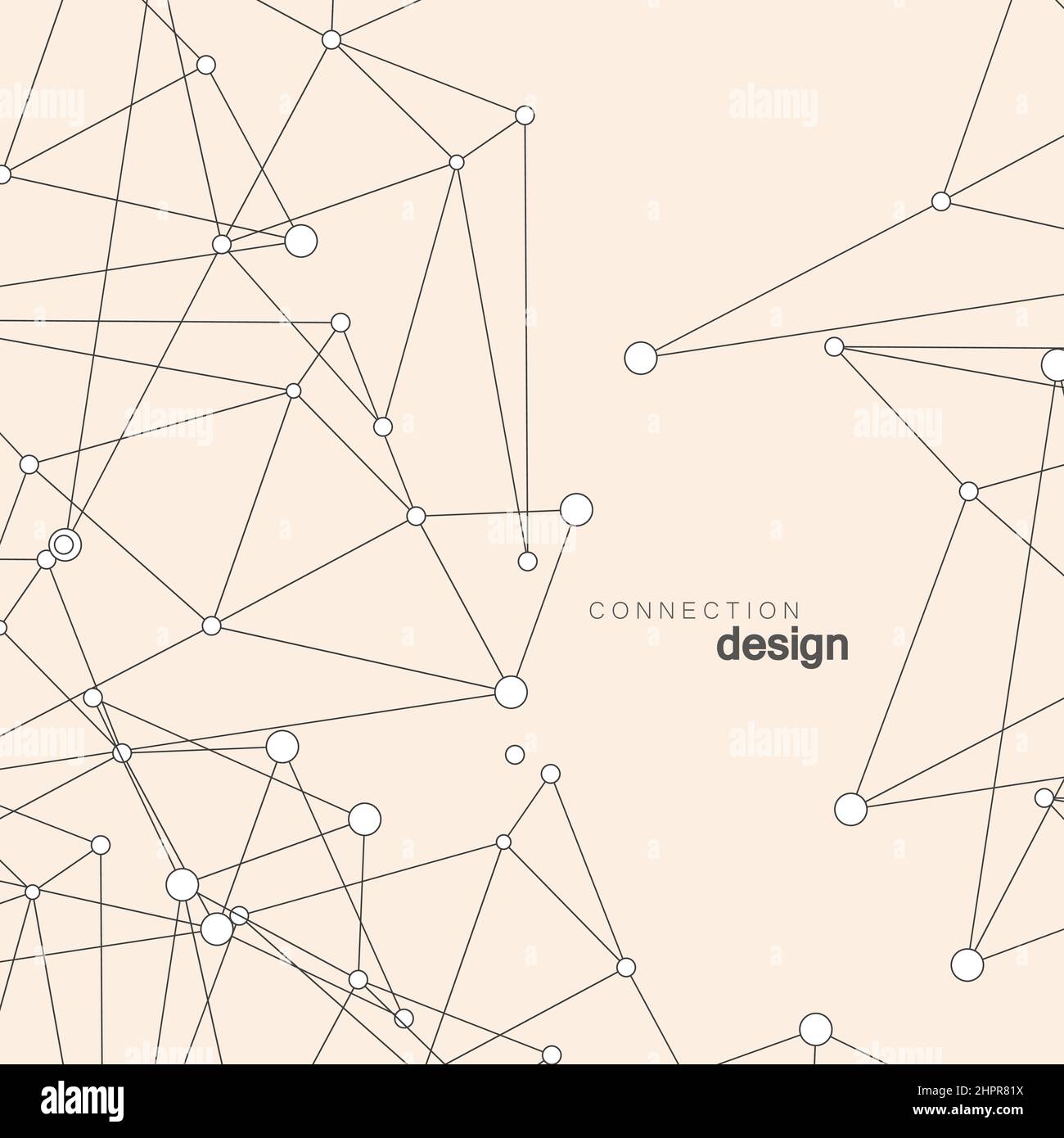 Abstract Network Background with Dots and Lines. Geometric Connection Structure Stock Vector ...