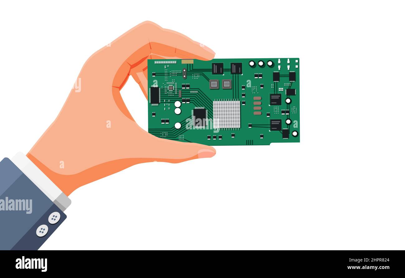 Computer Processor Chip in Hand Stock Vector Image & Art - Alamy