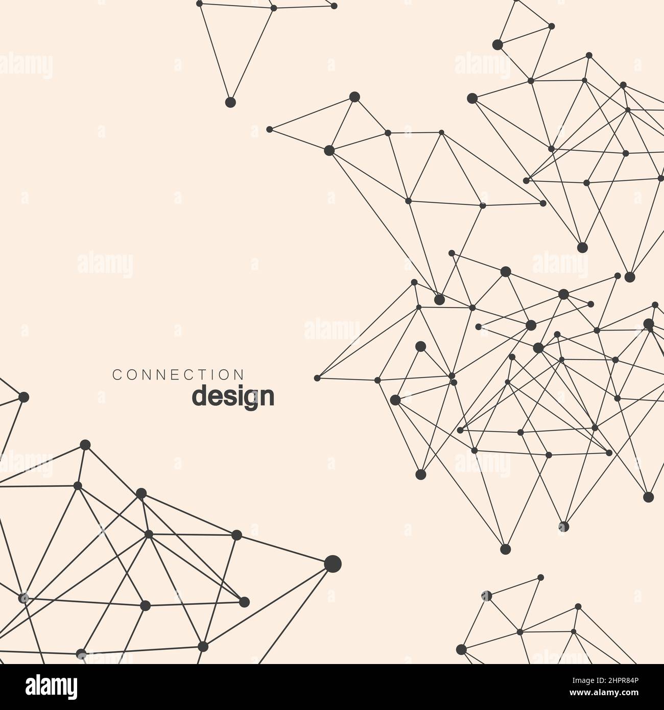 Abstract Network Background with Dots and Lines. Geometric Connection ...