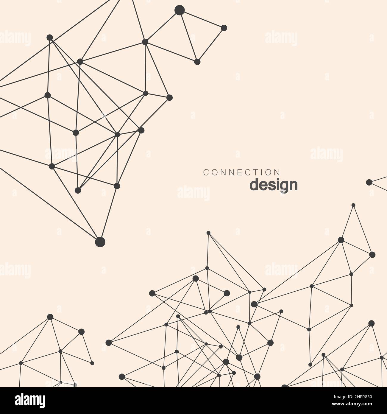 Abstract Network Background with Dots and Lines. Geometric Connection Structure Stock Vector ...