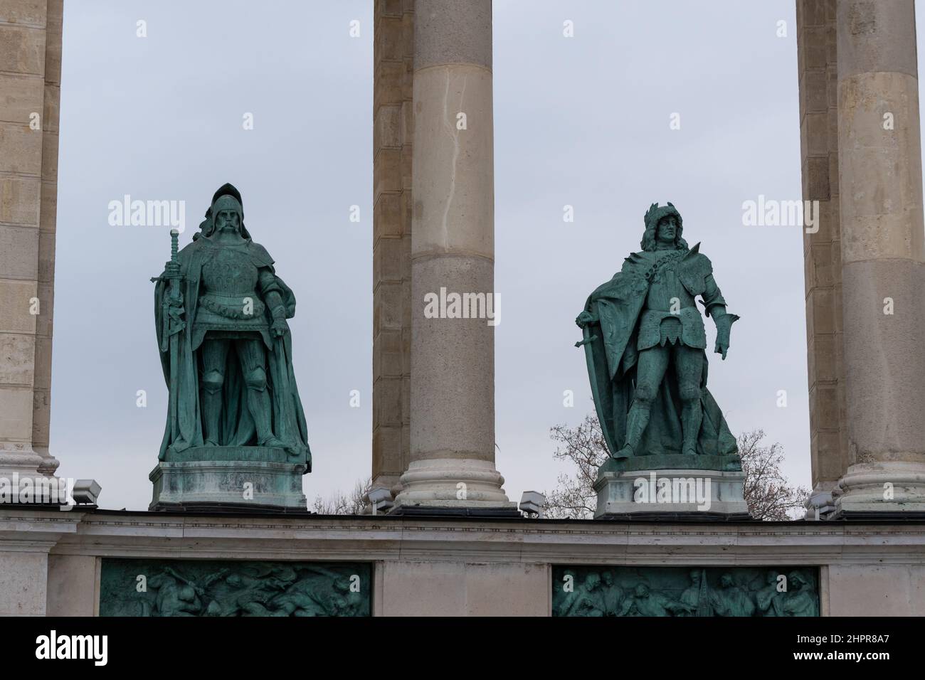 Millennium monument on Hero square in Budapest, Hungary Stock Photo - Alamy
