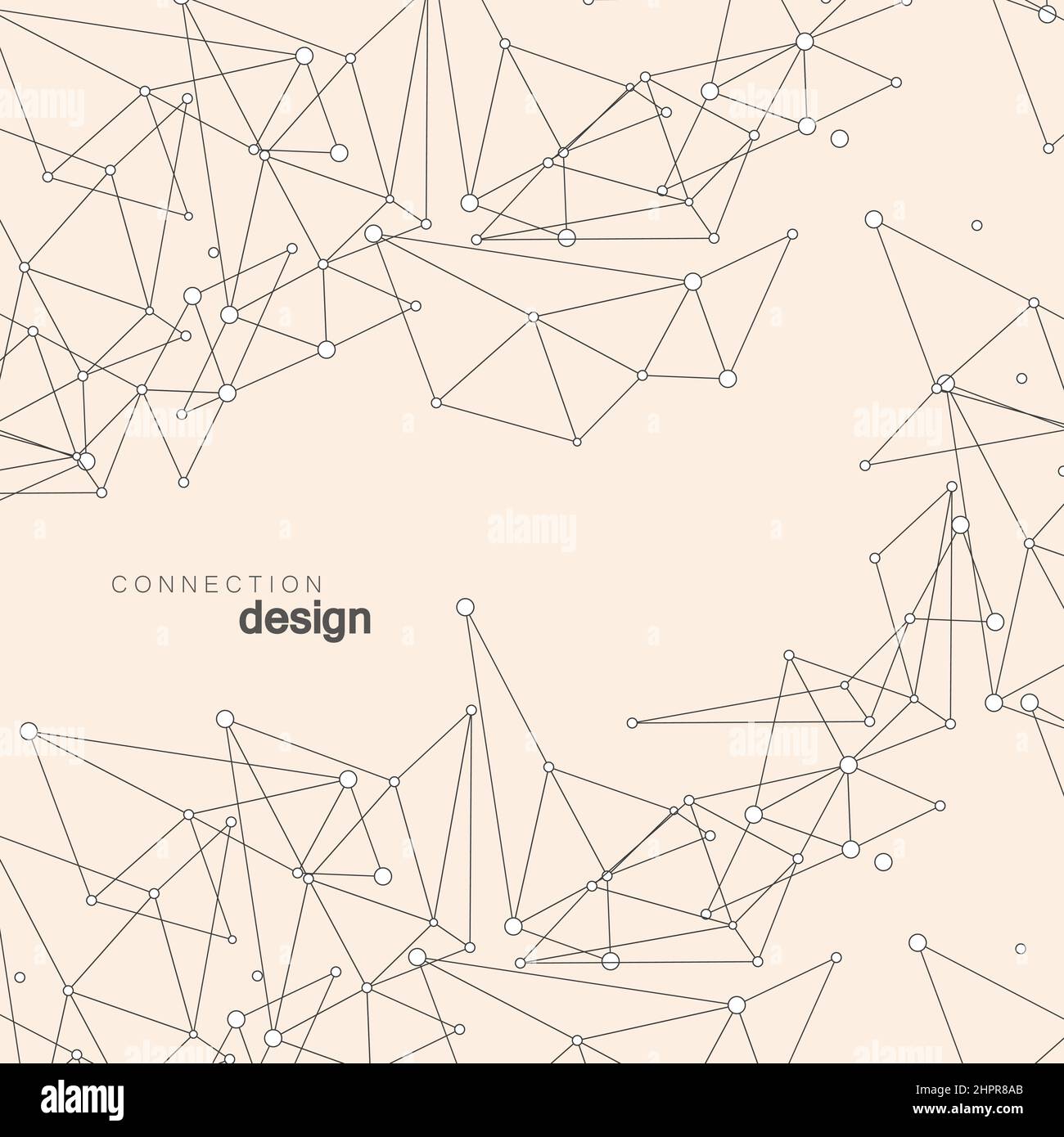 Abstract Network Background with Dots and Lines. Geometric Connection Structure Stock Vector ...