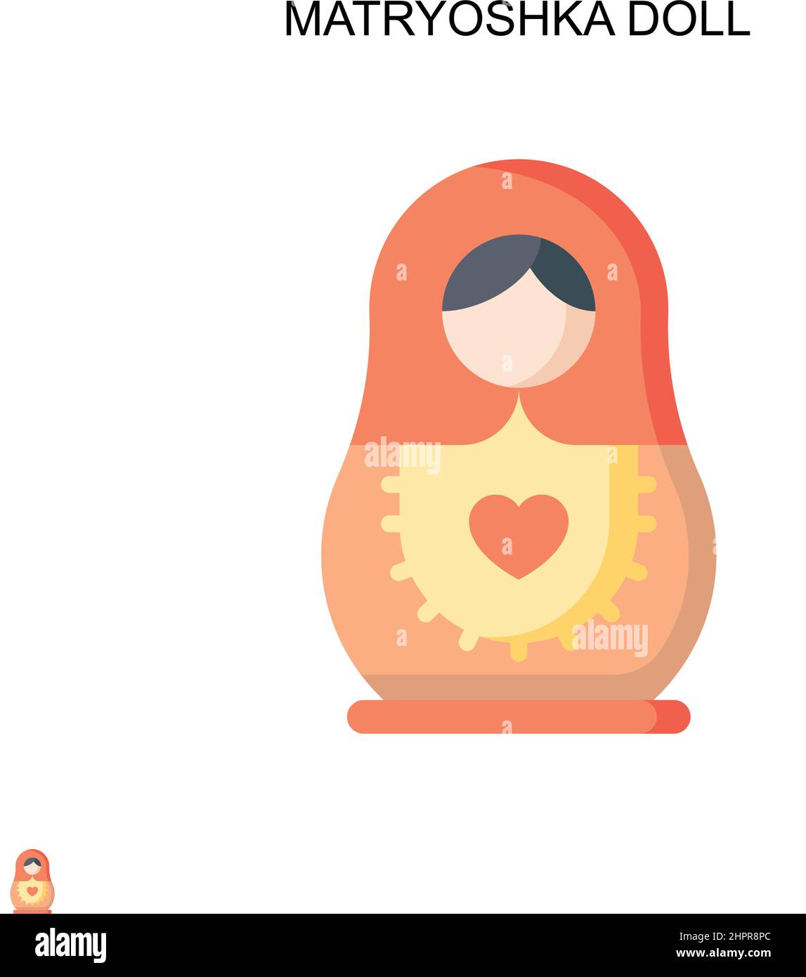 Matryoshka doll Simple vector icon. Illustration symbol design template ...