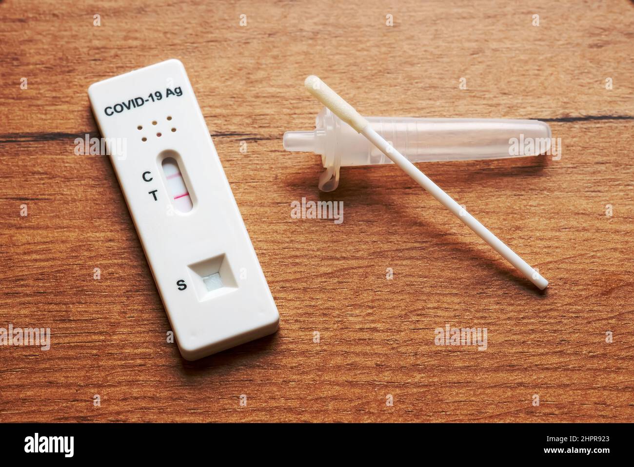 Positive Antigen Rapid Test for Coronavirus Stock Photo - Alamy