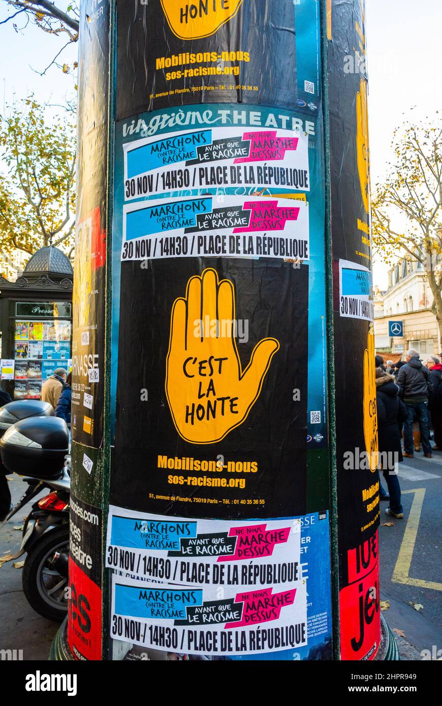 Paris, France, French Protest ,Posters, S.O.S. Racisme, Anti-Racism ...