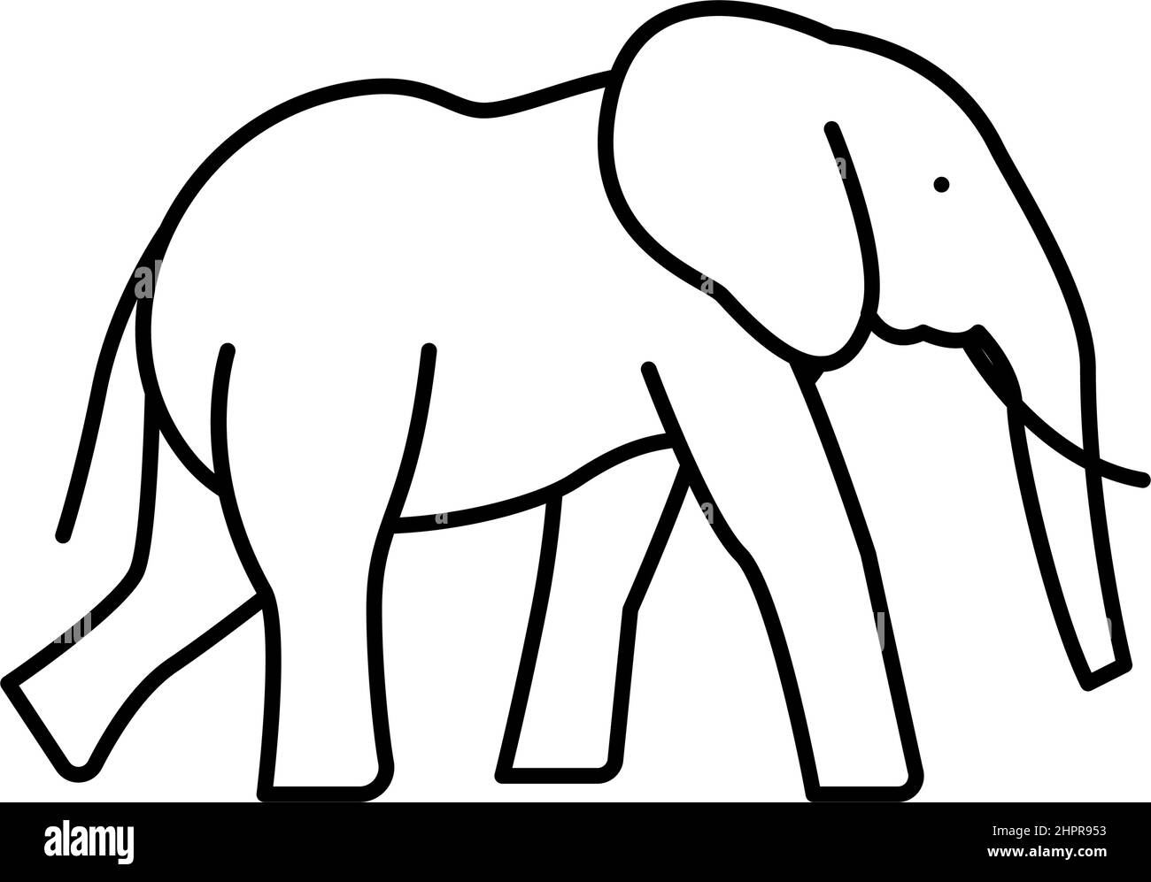 elephant animal in zoo line icon vector illustration Stock Vector Image ...