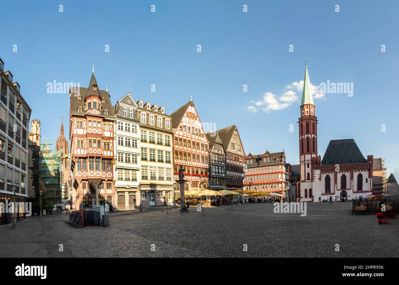 old traditional buildings in Frankfurt at the Roemer square, Germany ...