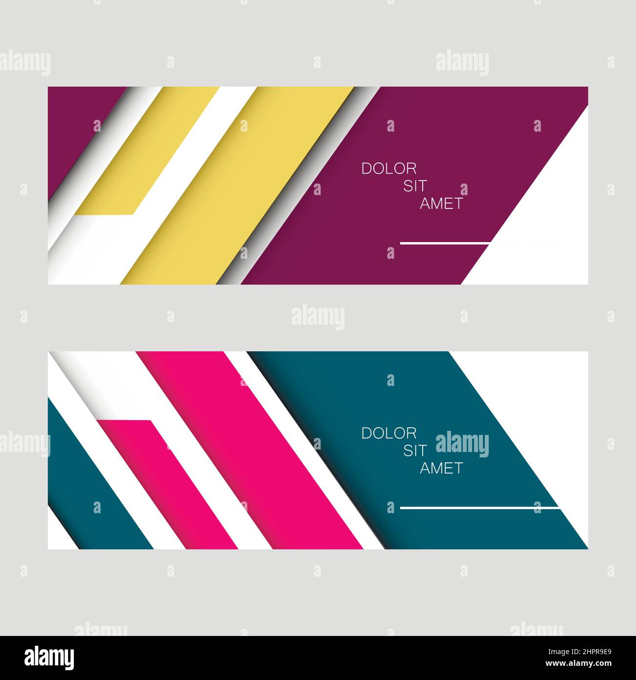 Two abstract vector banner design with modern color line style Stock ...