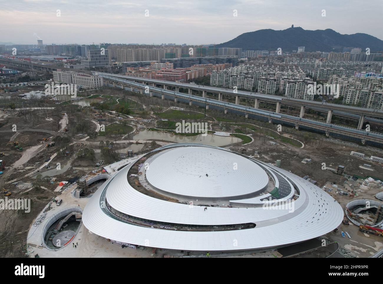 HANGZHOU, CHINA - FEBRUARY 23, 2022 - An aerial view of the upcoming ...