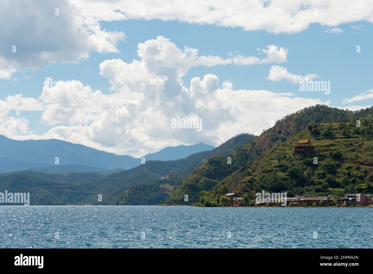 YUNNAN, CHINA - Lugu Lake. a famous landscape in Lijiang, Yunnan, China ...