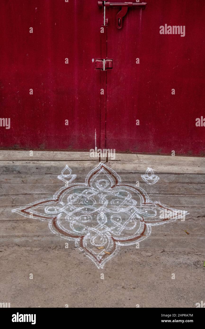 Rangoli is an art originating in the Indian subcontinent, in which ...