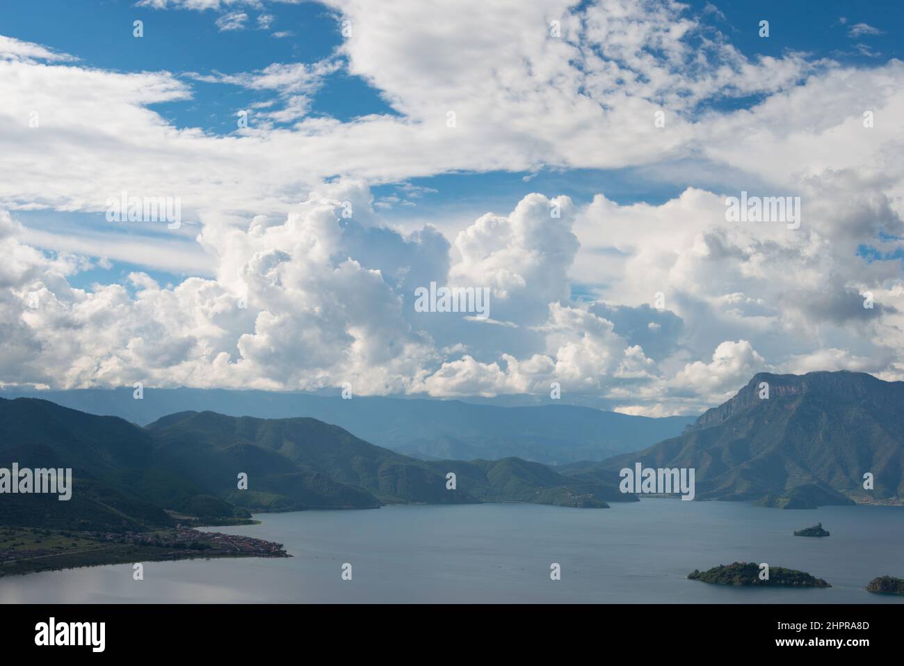 YUNNAN, CHINA - Lugu Lake. a famous landscape in Lijiang, Yunnan, China ...