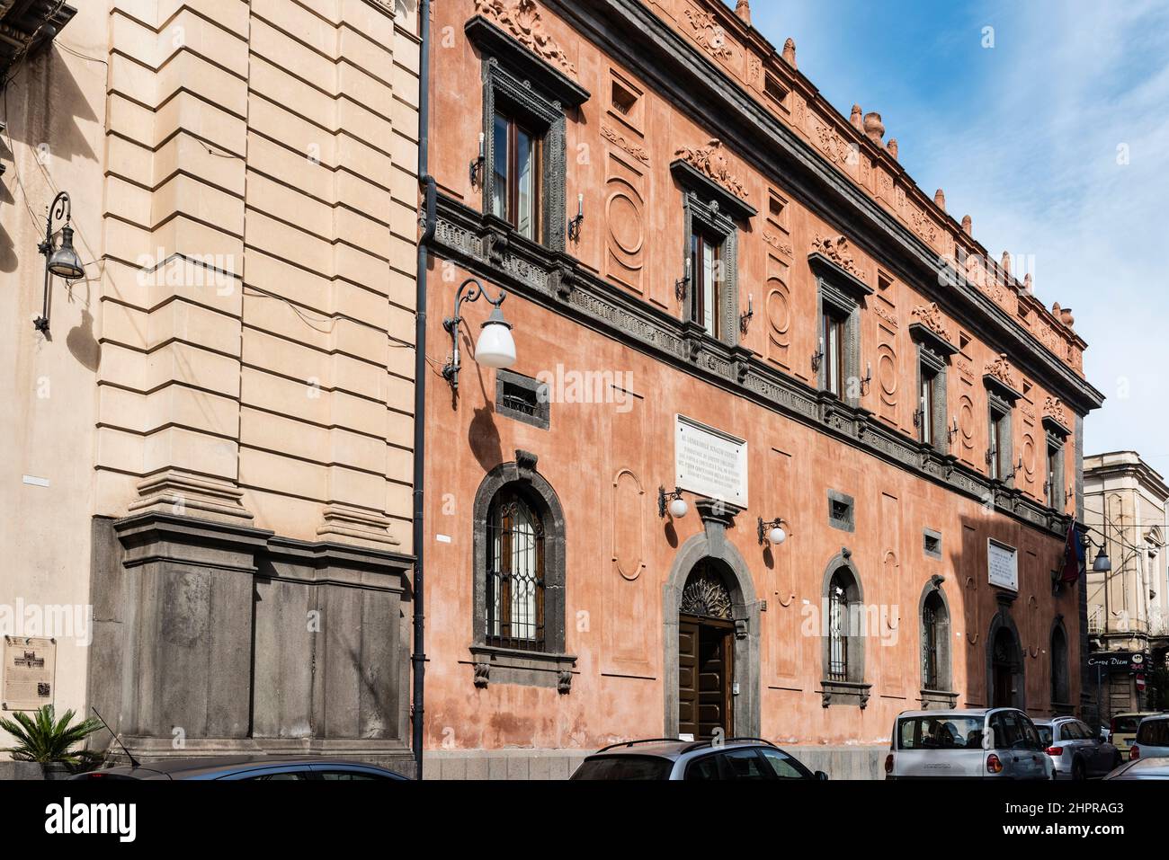 The facade of the Royal Capizzi College Library (Biblioteca del Real ...