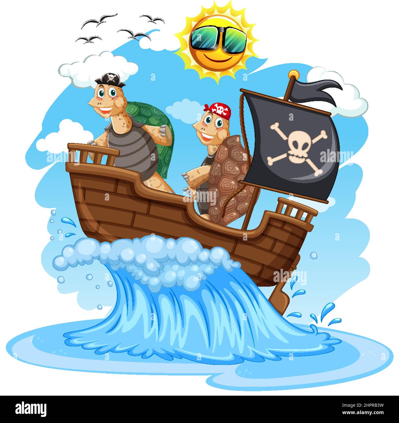 Turtles boat Stock Vector Images - Alamy