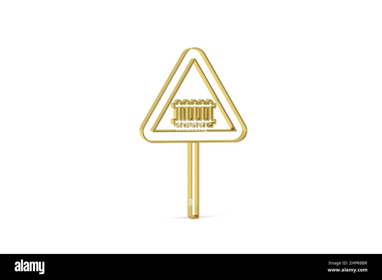 Golden 3d road sign isolated on white background - 3d render Stock ...