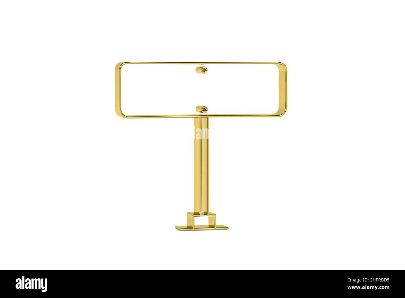 Golden 3d road sign isolated on white background - 3d render Stock ...