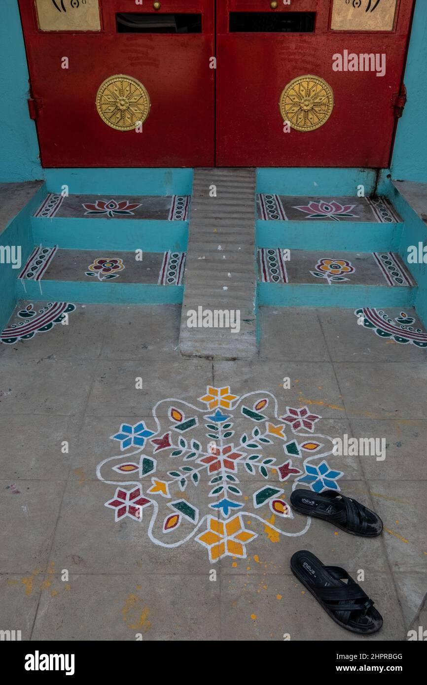 Rangoli is an art originating in the Indian subcontinent, in which ...