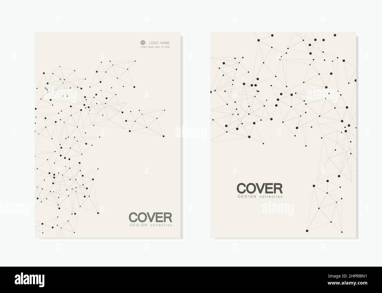 Abstract polygonal background with connected lines and dots. Modern ...