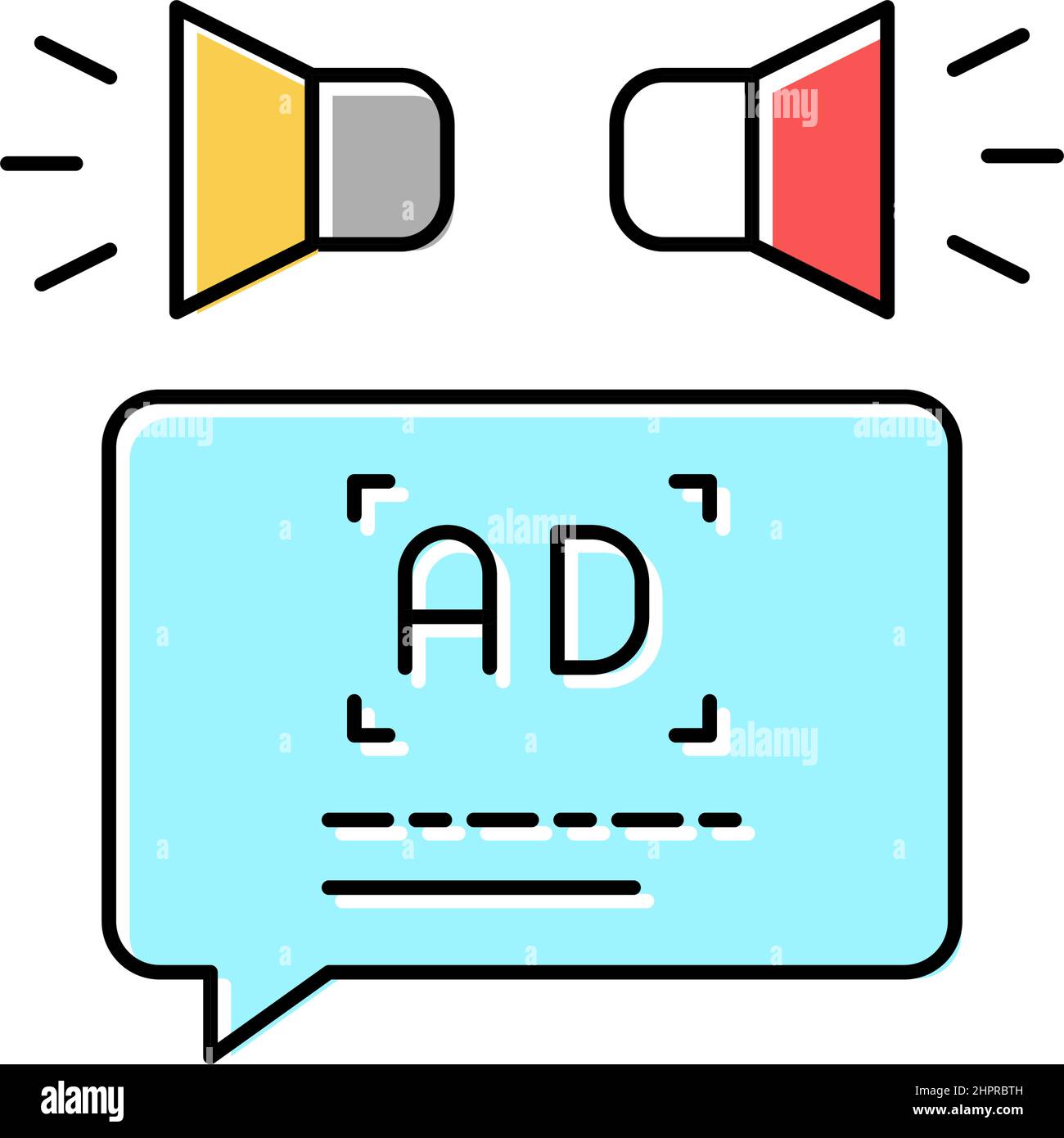 advertisment audio promotion color icon vector illustration Stock ...