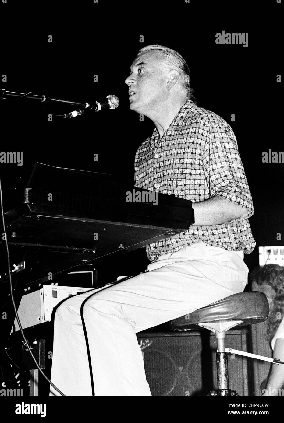 English musician Gary Brooker, MBE, performing in London in 1989 Stock ...