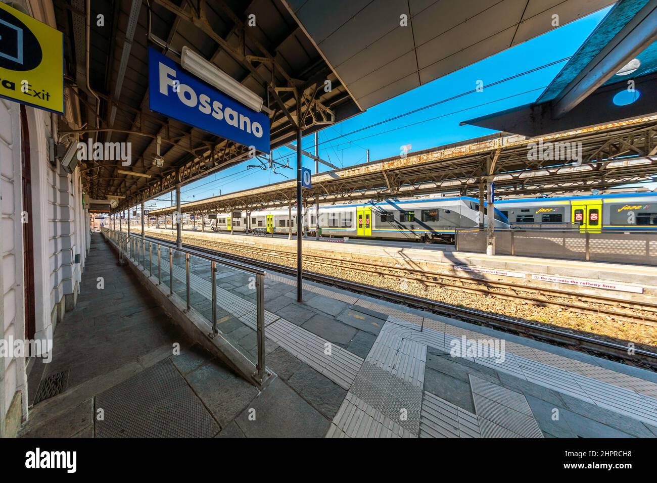 Fossano, Italy - February 22, 2022: Fossano Railway station with trains ...
