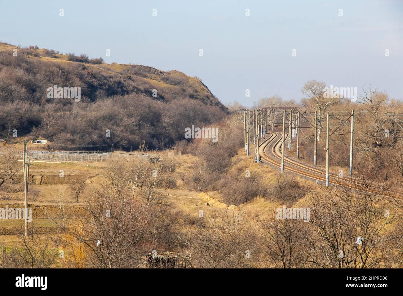 Georgian train in Gori, red and white train, travel Stock Photo - Alamy