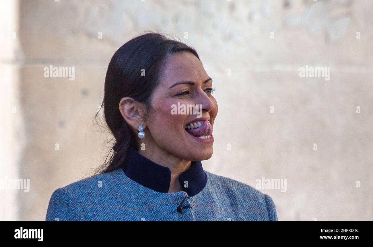 London, England, UK. 23rd Feb, 2022. Home Secretary PRITI PATEL is seen ...