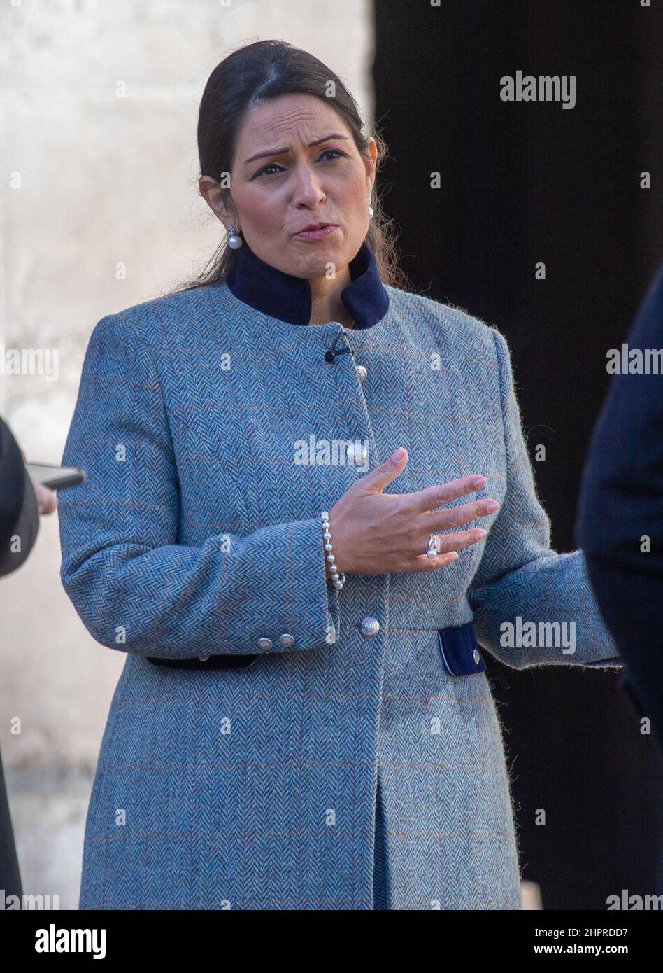 London, England, UK. 23rd Feb, 2022. Home Secretary PRITI PATEL is seen ...