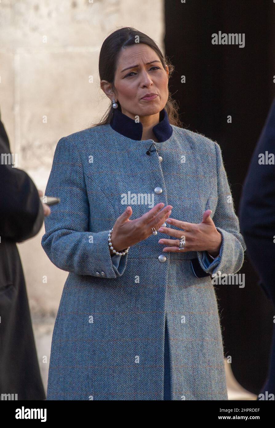 London, England, UK. 23rd Feb, 2022. Home Secretary PRITI PATEL is seen ...