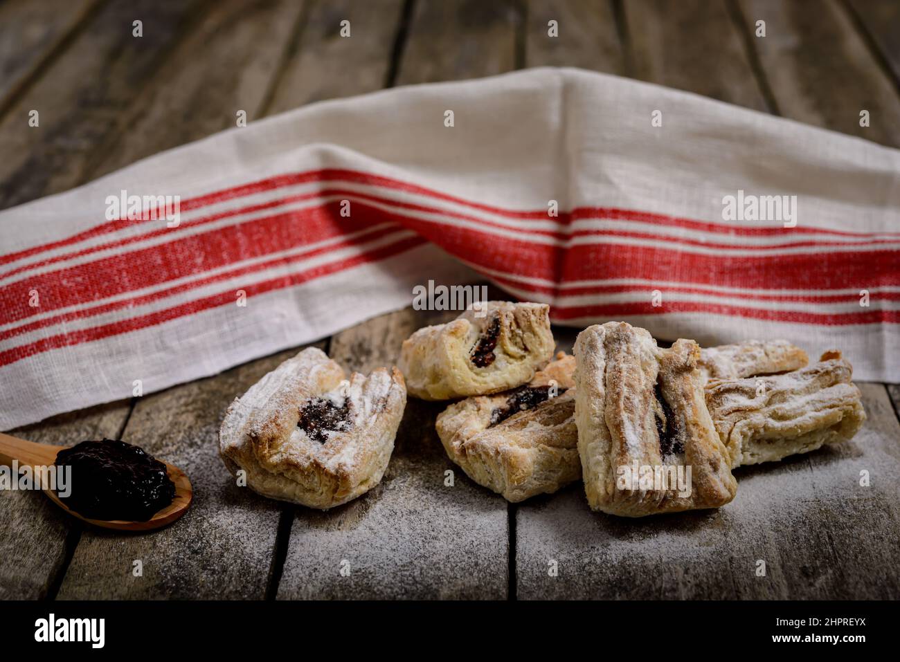 Homemade cookies of superior taste made with pork fat and jam filling ...