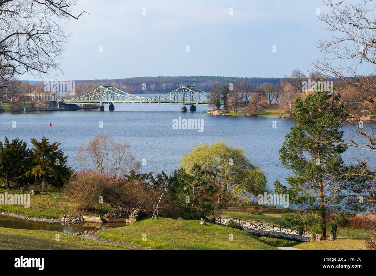 The Glienicke Bridge across the Havel River in Germany, connecting the ...