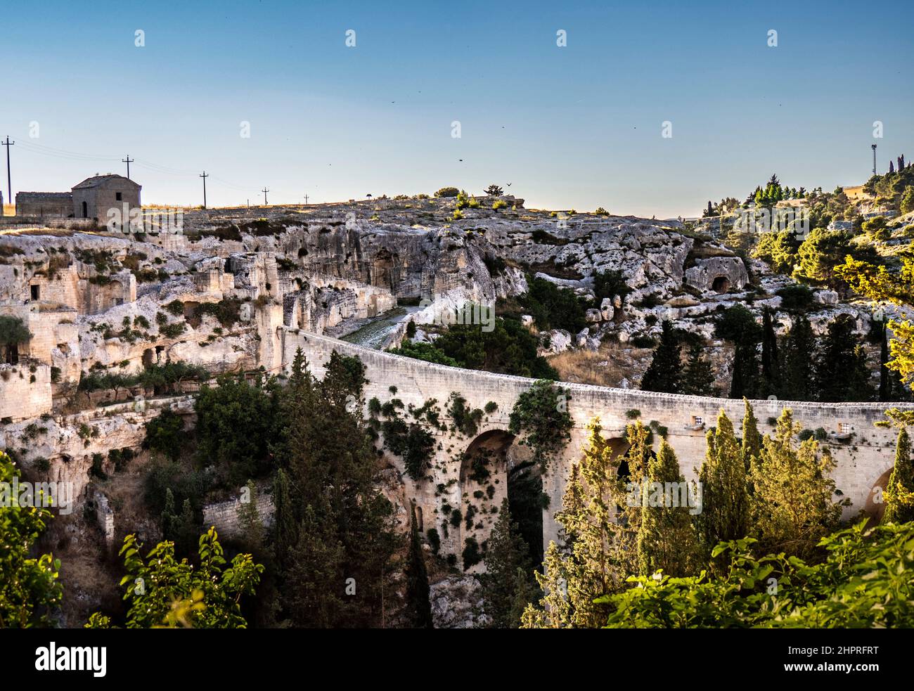Italy, Apulia, Gravina in Puglia, view from aqueduct bridge Stock Photo ...