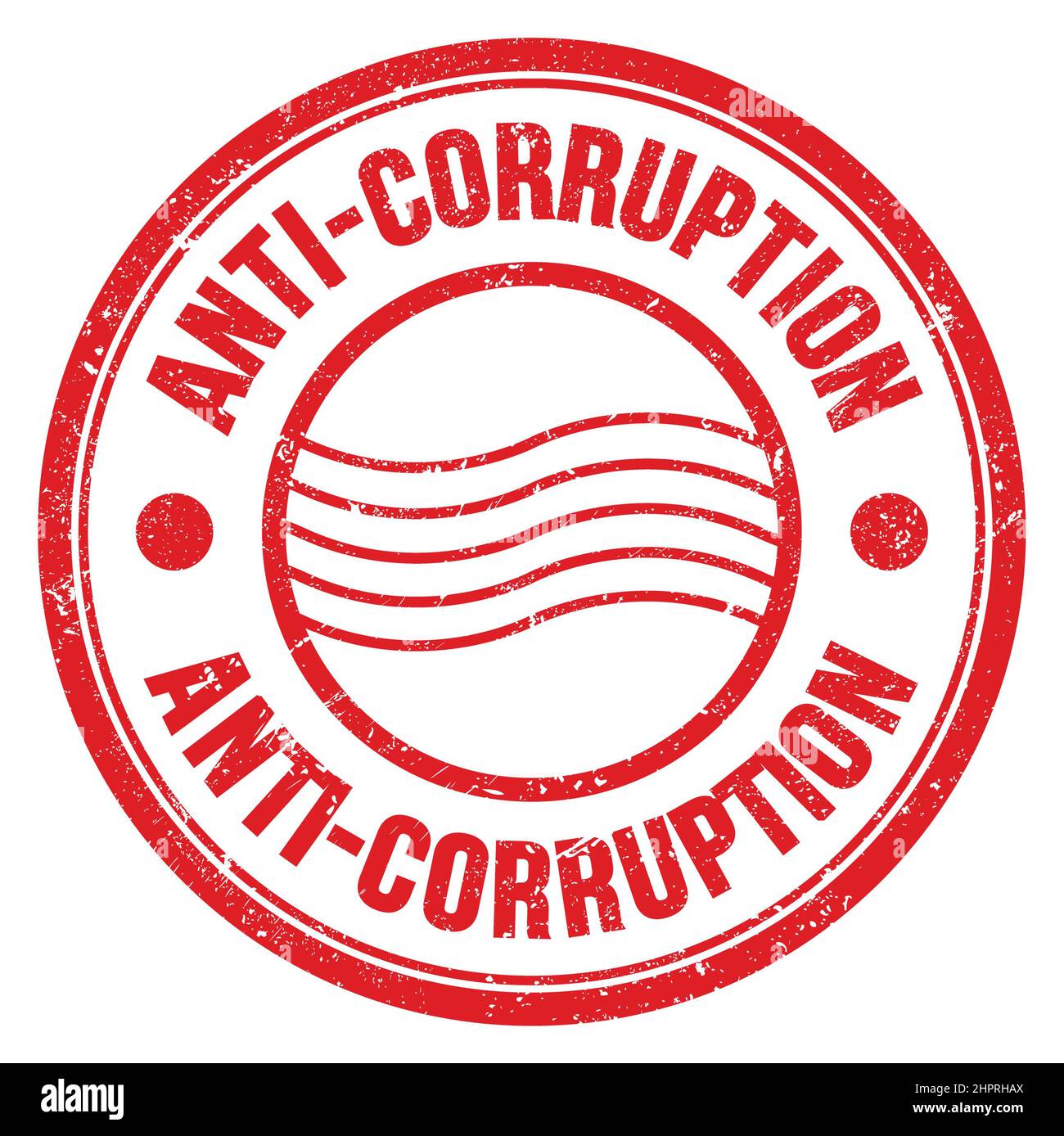 ANTI-CORRUPTION word written on red round postal stamp sign Stock Photo ...