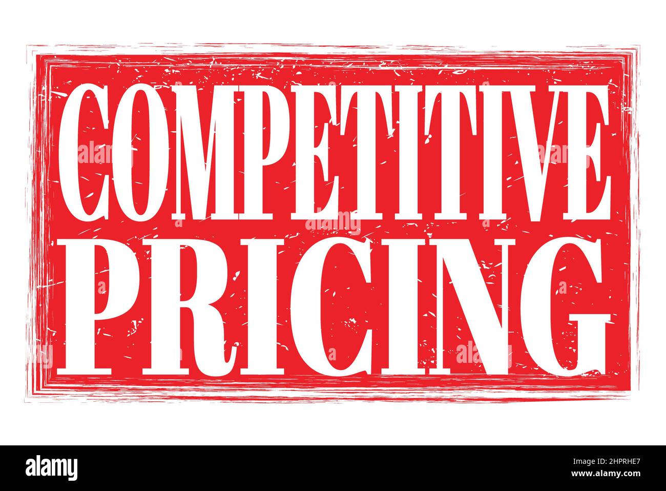COMPETITIVE PRICING, words written on red grungy stamp sign Stock Photo ...