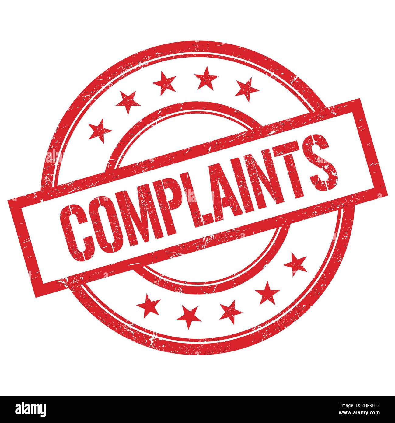 COMPLAINTS text written on red round vintage rubber stamp Stock Photo ...