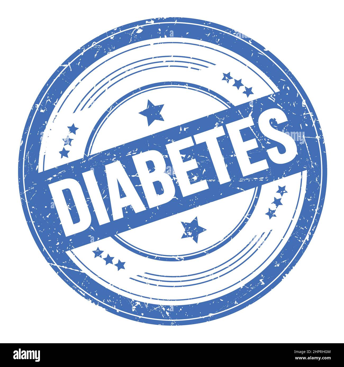 DIABETES text on blue round grungy texture stamp Stock Photo - Alamy