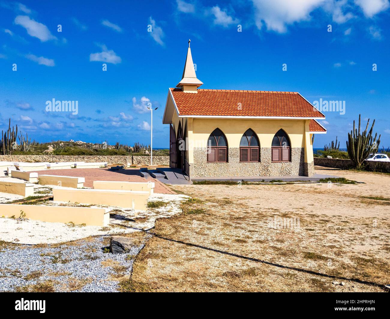 A view of the Alto Vista Chapel on the island of Aruba Stock Photo - Alamy
