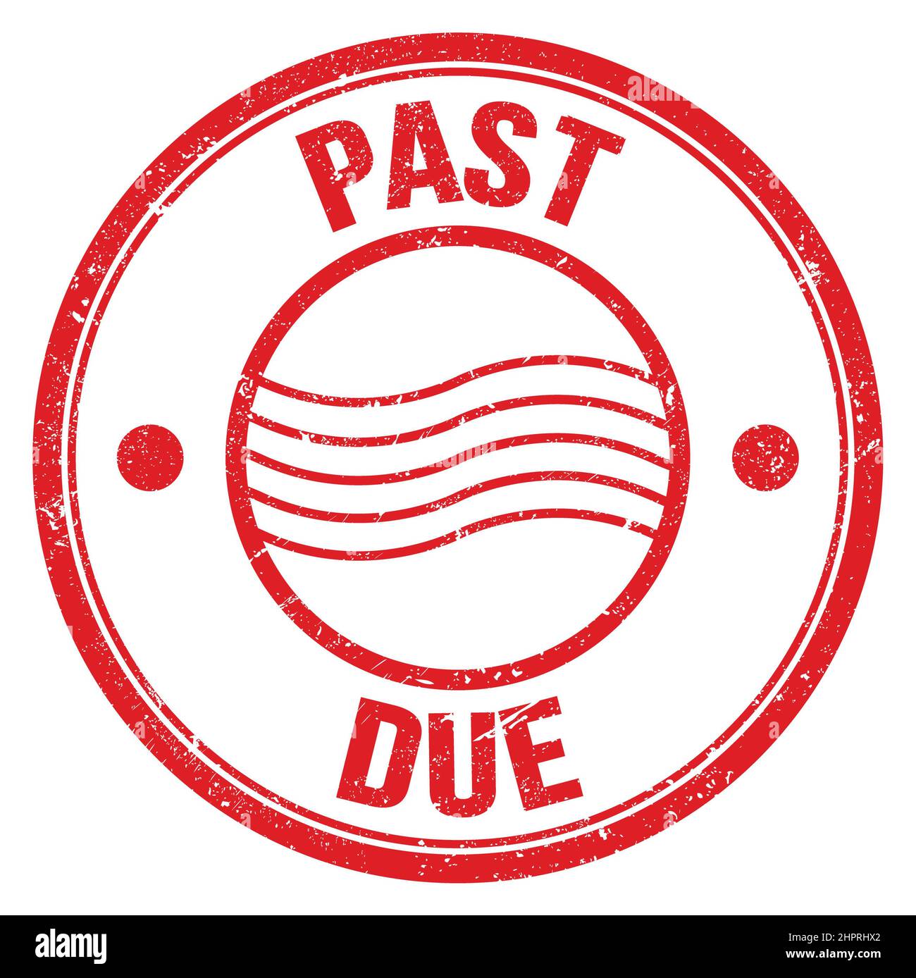 PAST DUE text written on red round postal stamp sign Stock Photo - Alamy