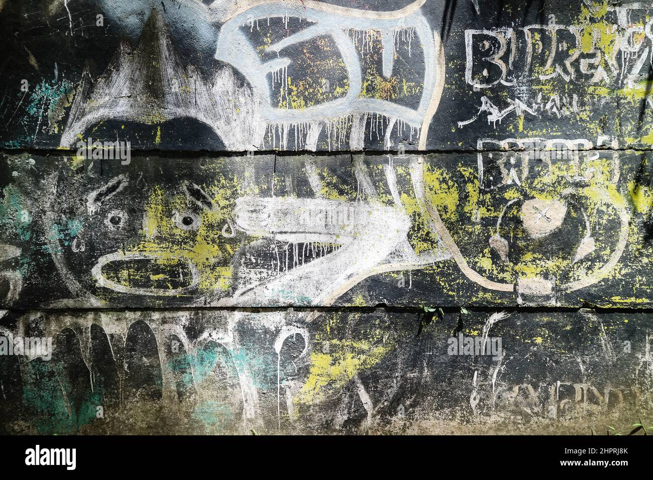 Abstract colorful urban street art graffiti texture background. Close ...