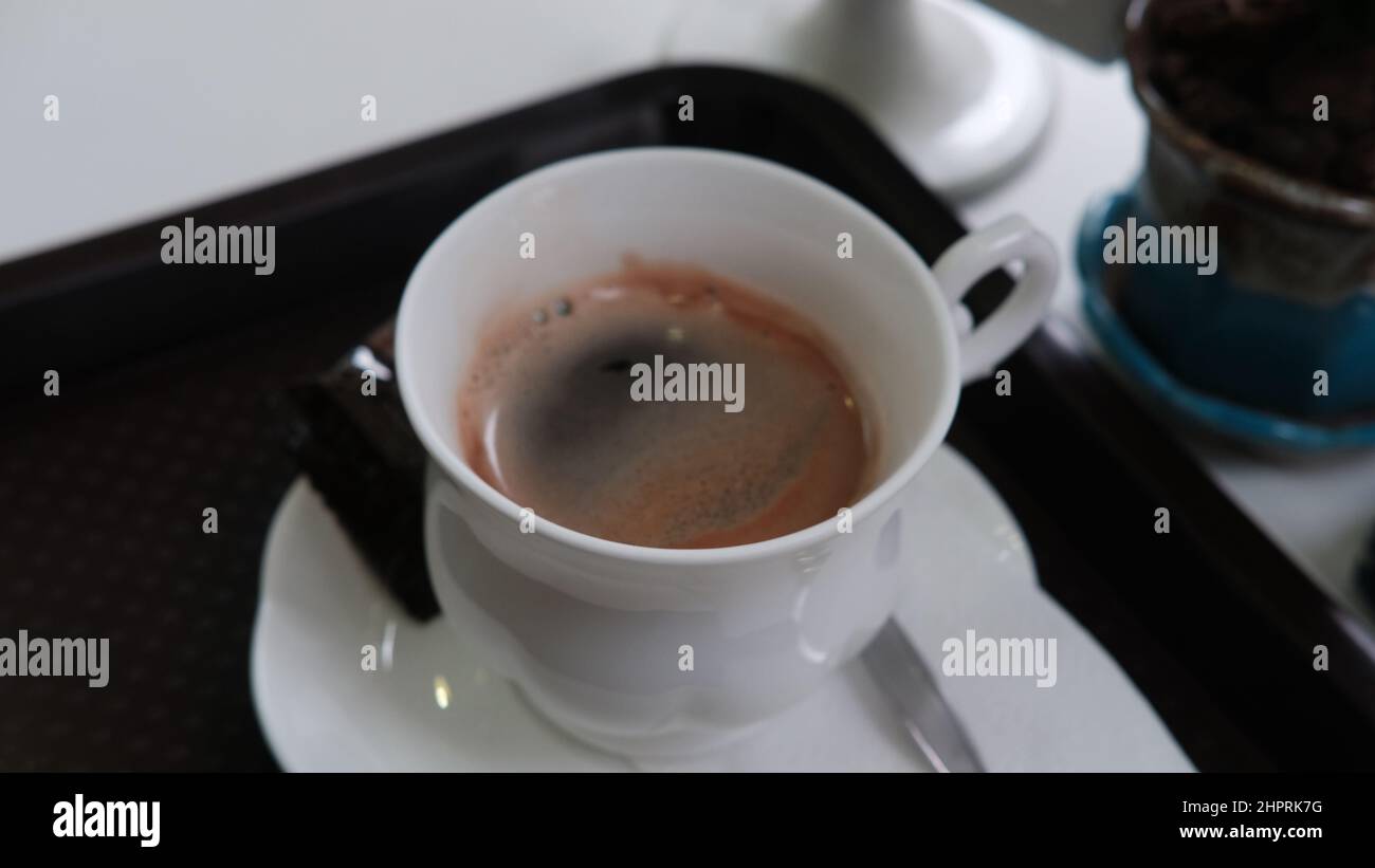 Cup of Coffee Stimulants on the Tray Stock Photo - Alamy