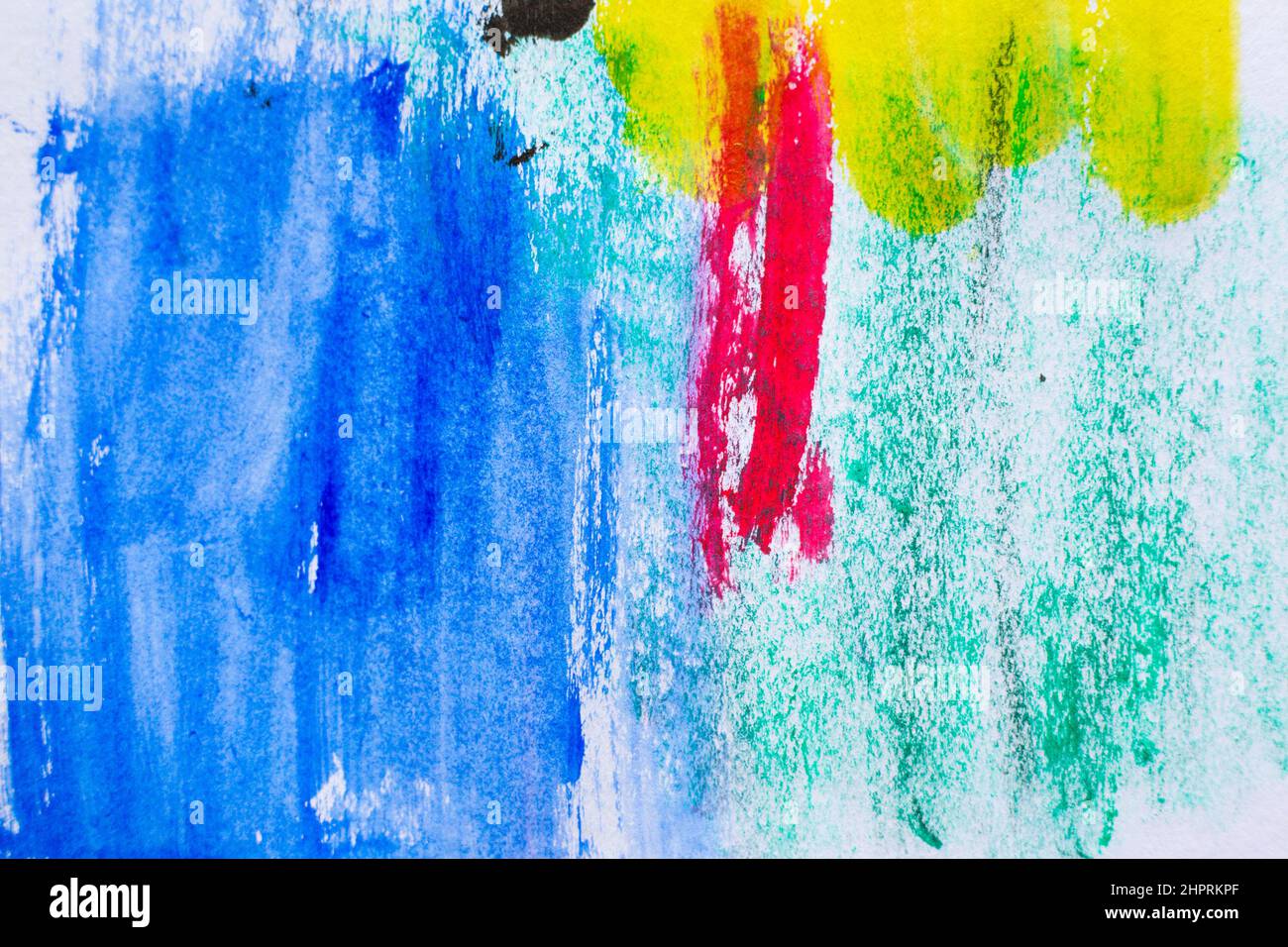 Colorful real watercolour paint on white art paper various color Stock ...