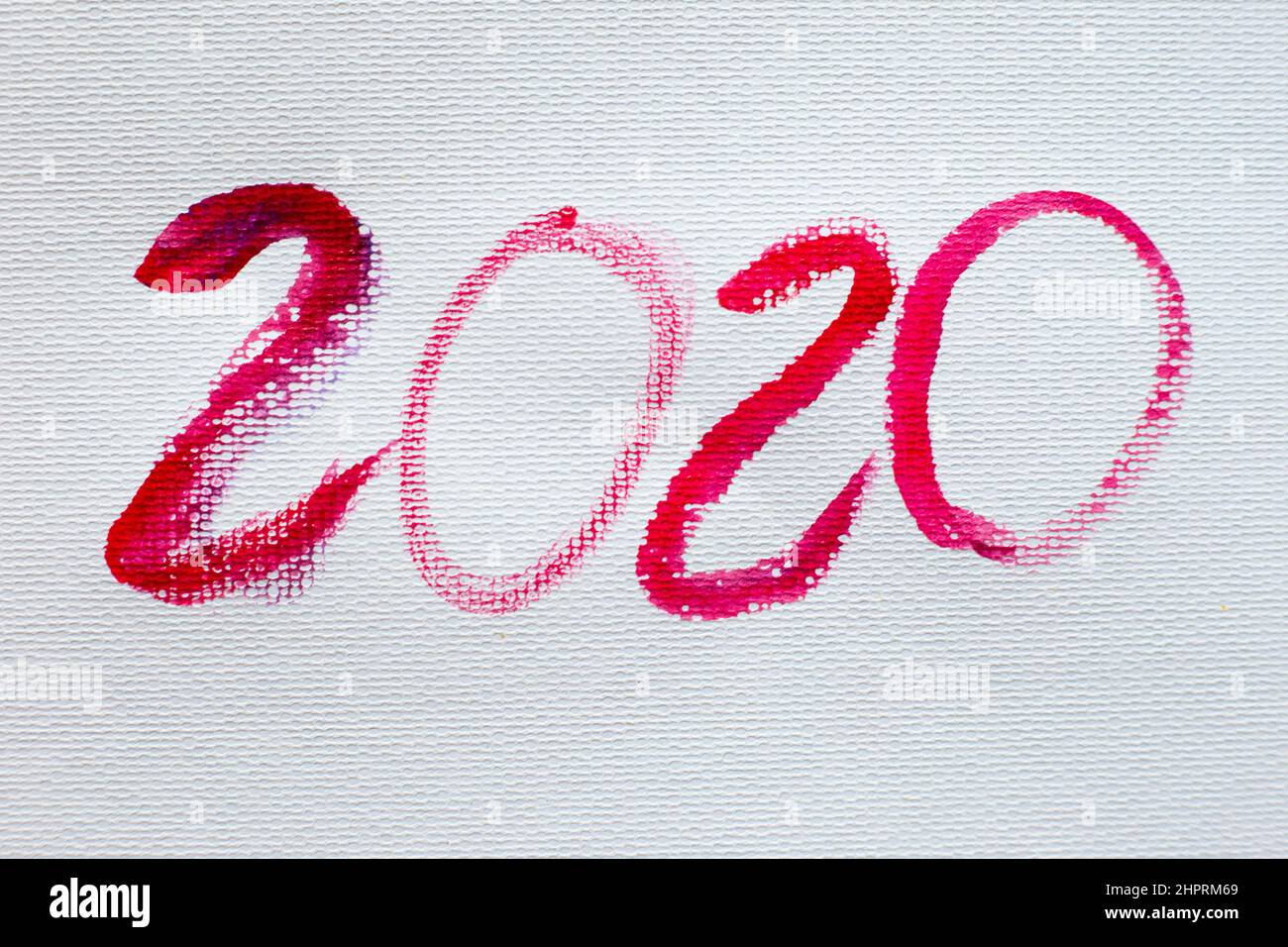 2020 new year watercolor hand paint on craft white paper art drawing ...