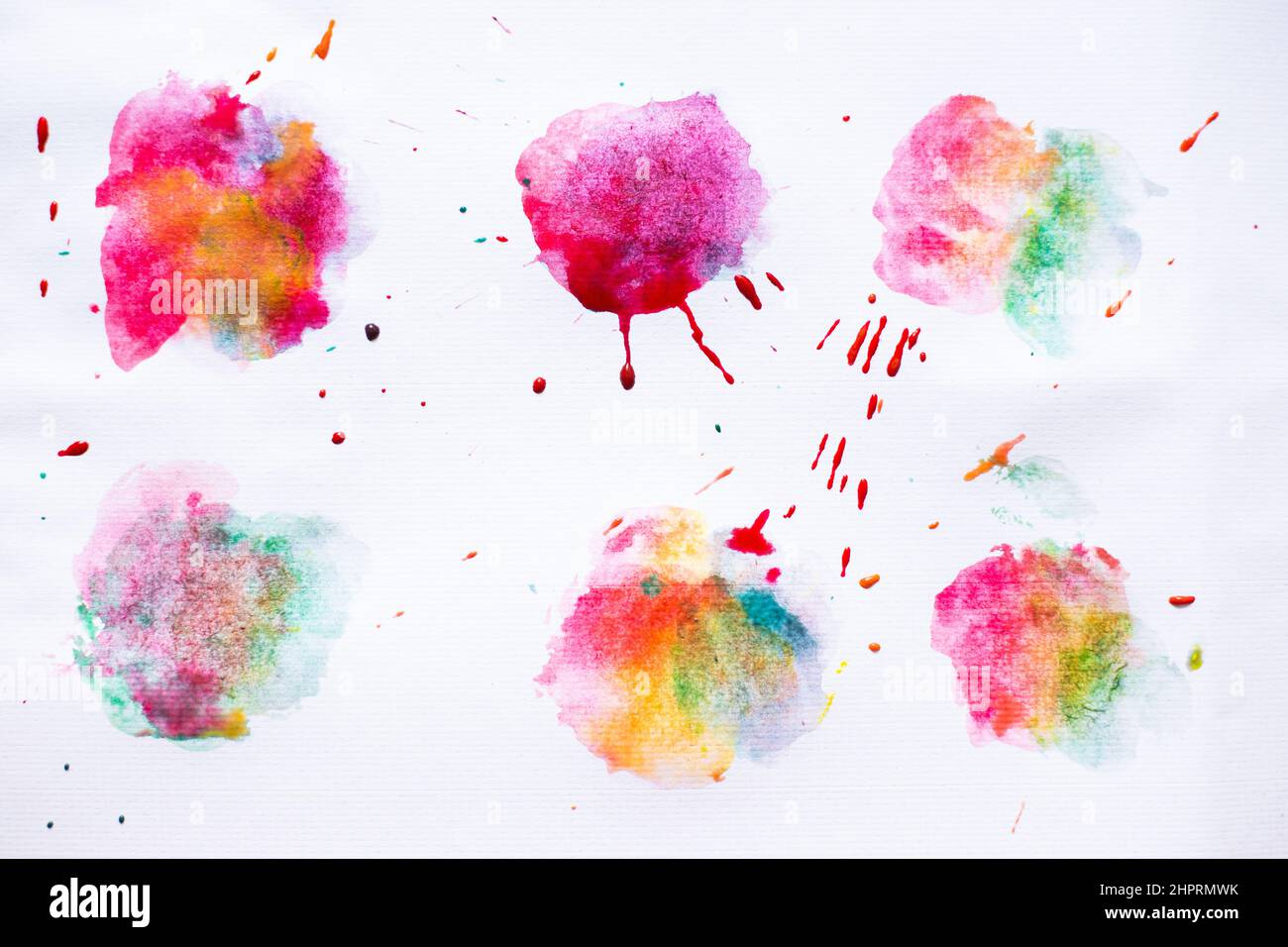 Colourful watercolor hand paint on white craft paper art work Stock ...