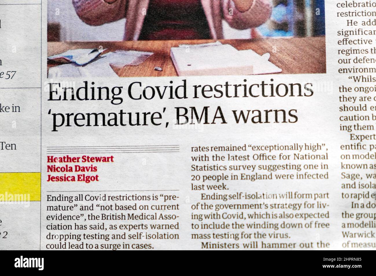 'Ending Covid restrictions 'premature,' BMA warns' Guardian pandemic ...