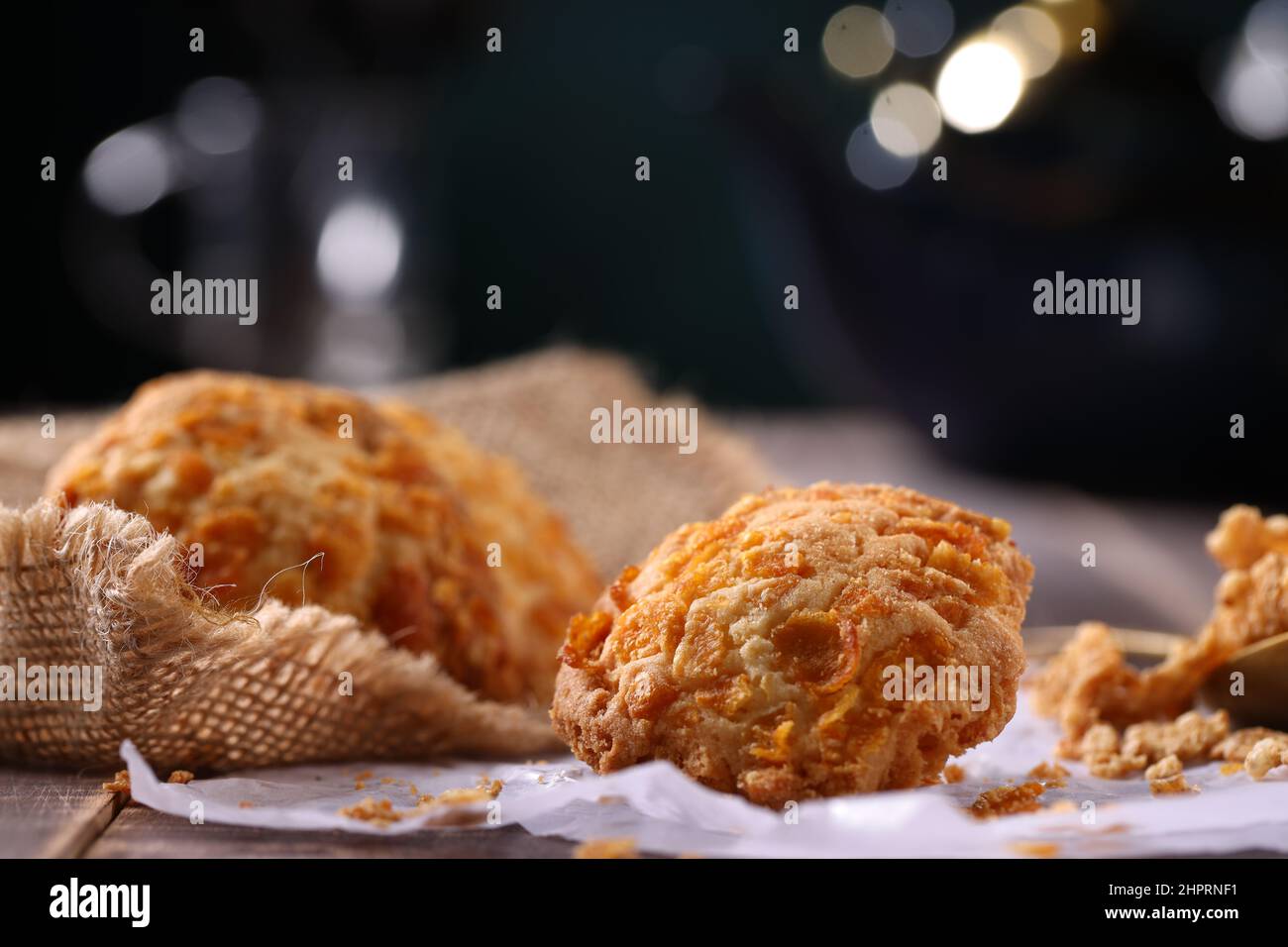 Corn Flakes Cookies, home made biscuits arranged beautifully Stock ...