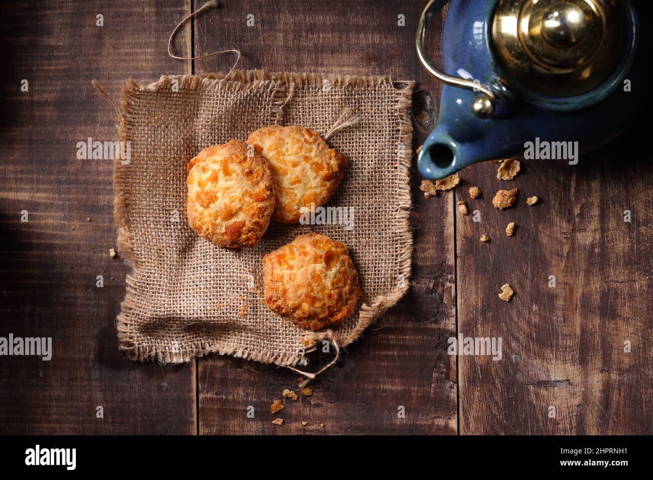Corn Flakes Cookies, home made biscuits arranged beautifully Stock ...