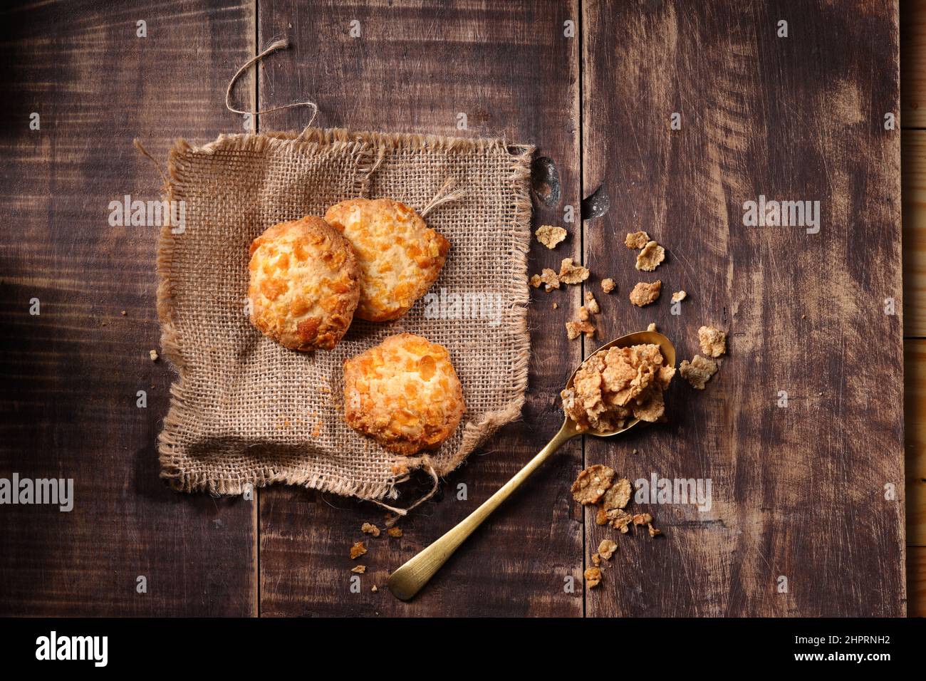 Corn Flakes Cookies, home made biscuits arranged beautifully Stock ...